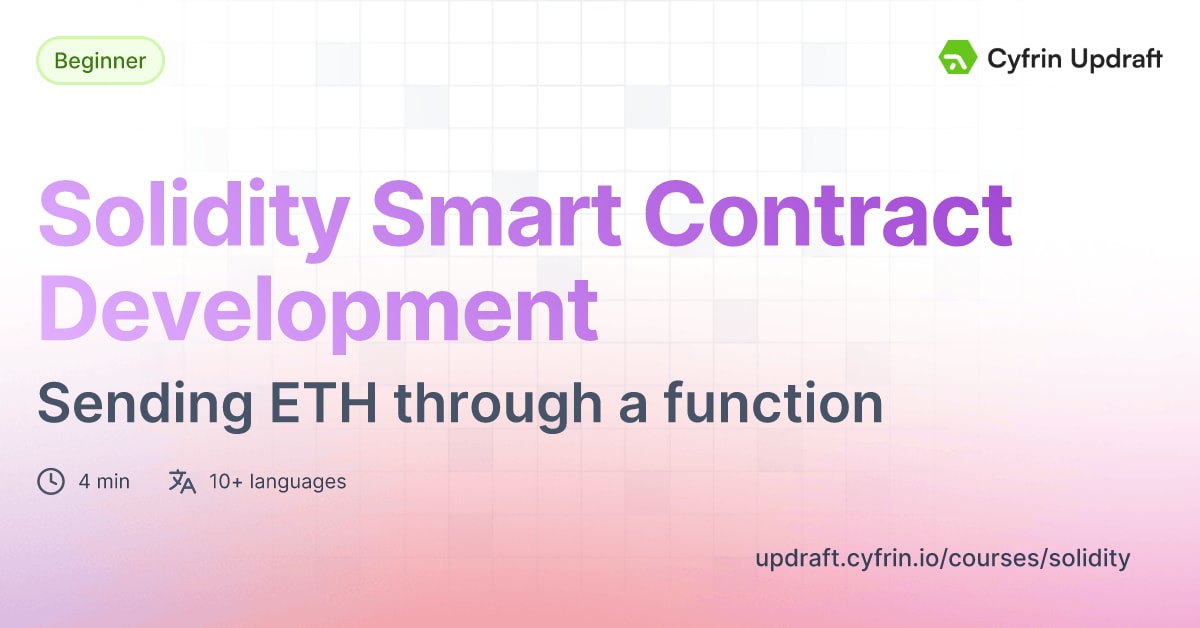 Video: Fund Me - Sending ETH through a function - Solidity Smart Contract Development