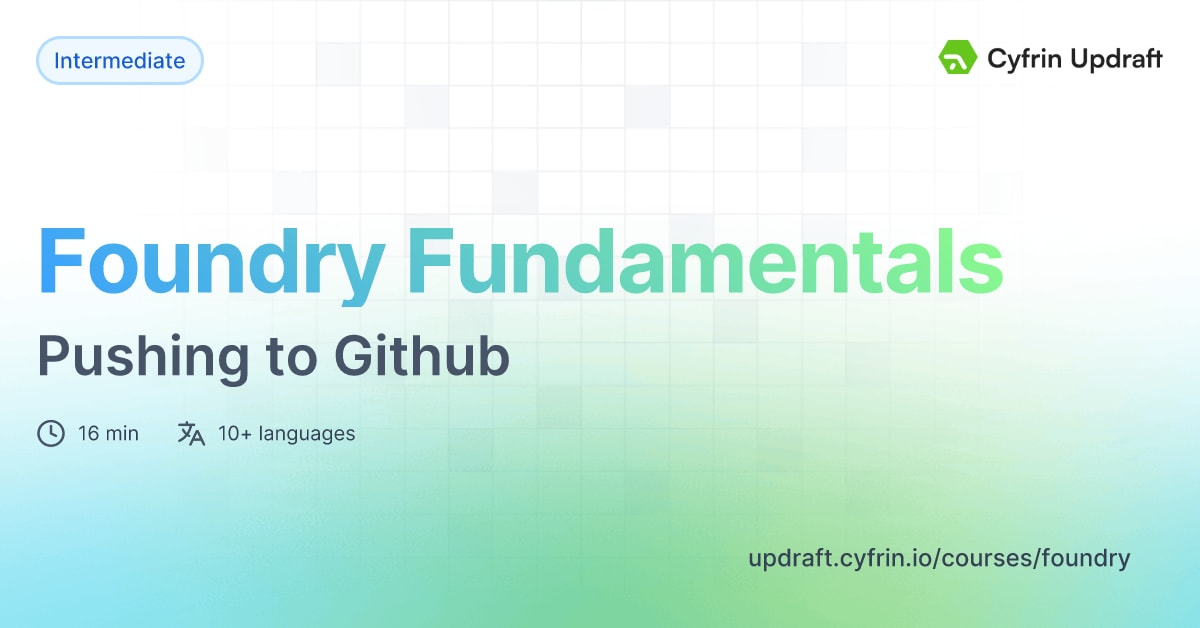 Video: Foundry Fund Me - Pushing to Github - Foundry Fundamentals