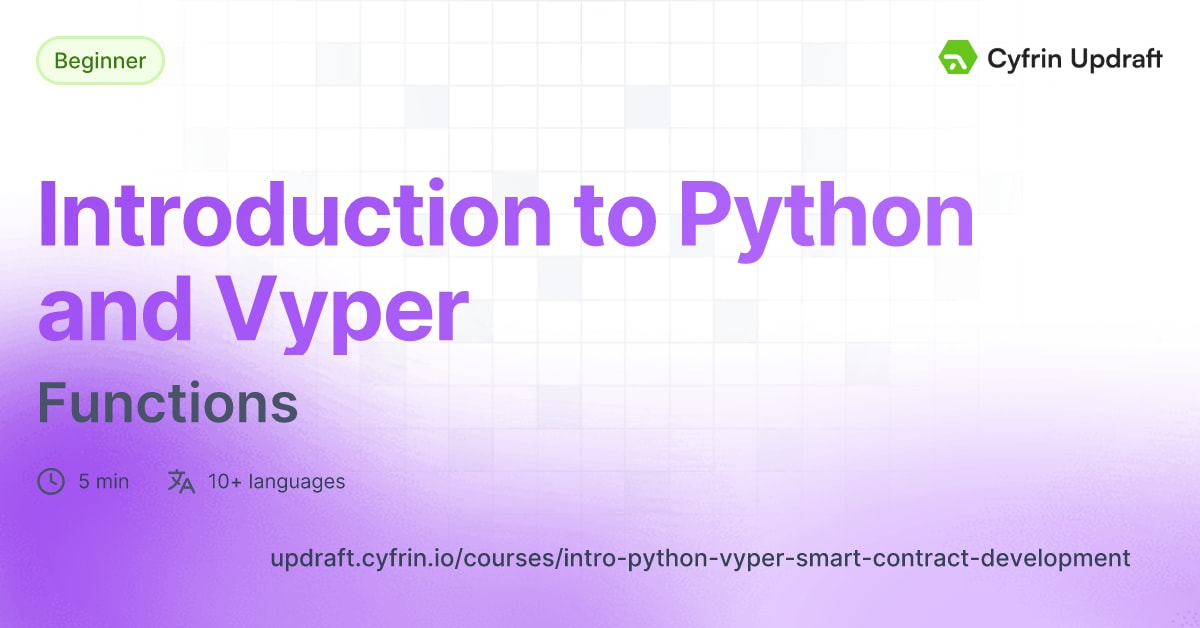 Video: Favorites - Functions - Introduction to Python and Vyper