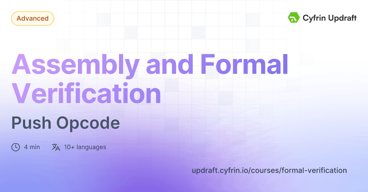 Assembly and Formal Verification - Push Opcode