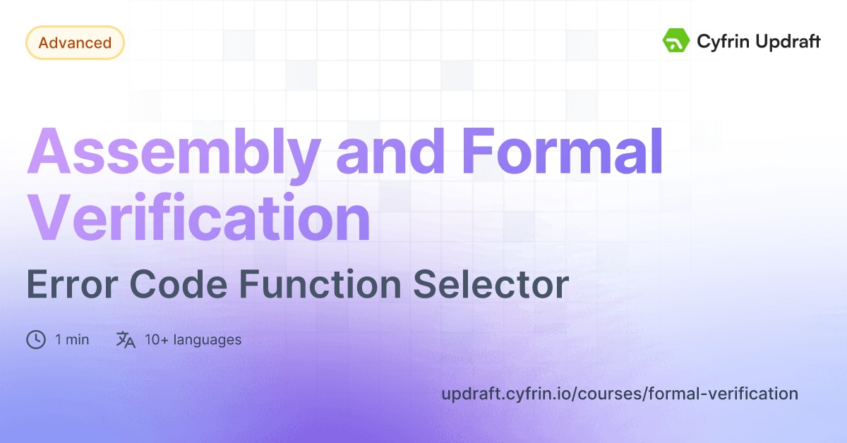 Video: Math Masters - Error Code Function Selector - Assembly and ...