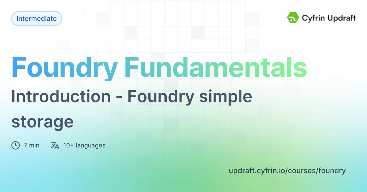 Video: Foundry Simple Storage - Introduction - Foundry simple storage - Foundry Fundamentals