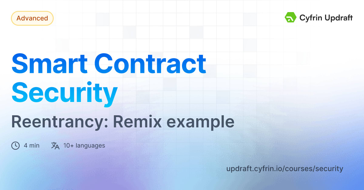 Smart Contract Security - Reentrancy: Remix example