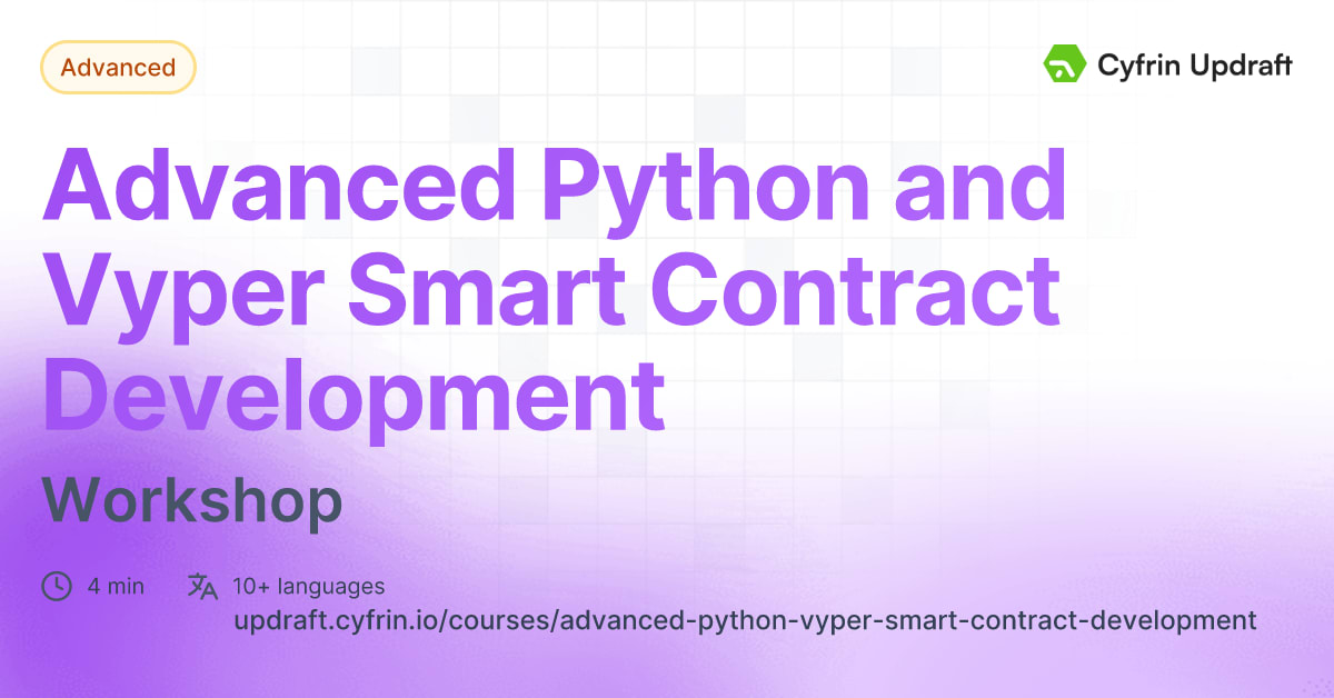 Video: Moccasin Upgrades - Workshop - Advanced Python and Vyper Smart Contract Development