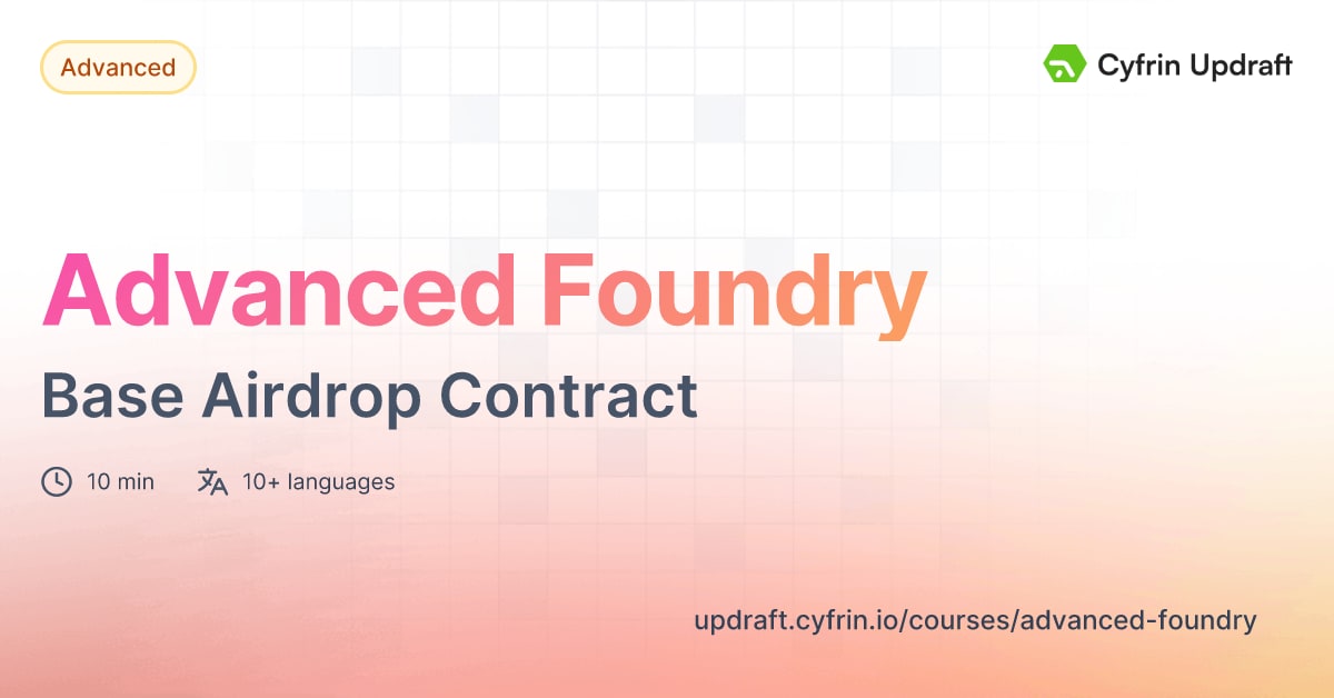 Video: Airdrop and Signatures - Base Airdrop Contract - Advanced Foundry