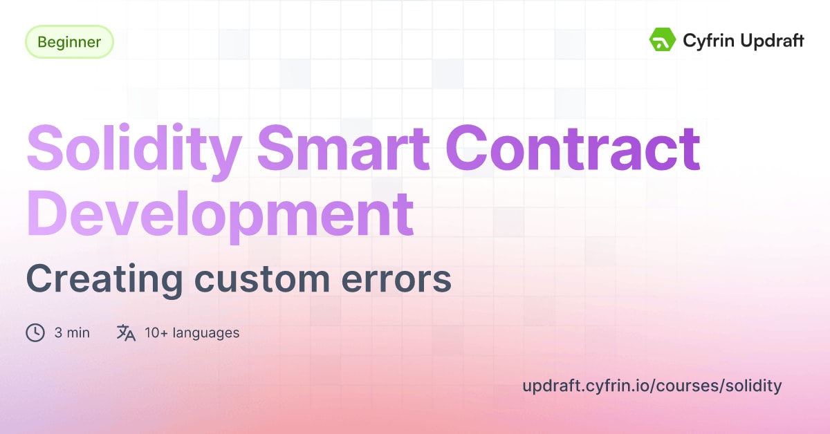 Video: Fund Me - Creating custom errors - Solidity Smart Contract ... Video: Fund Me - Creating custom errors - Solidity Smart Contract ...