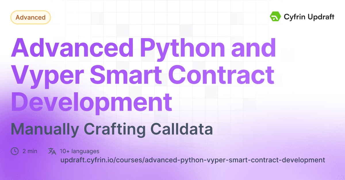 Video: Moccasin NFT - Manually Crafting Calldata - Advanced Python and Vyper Smart Contract ...