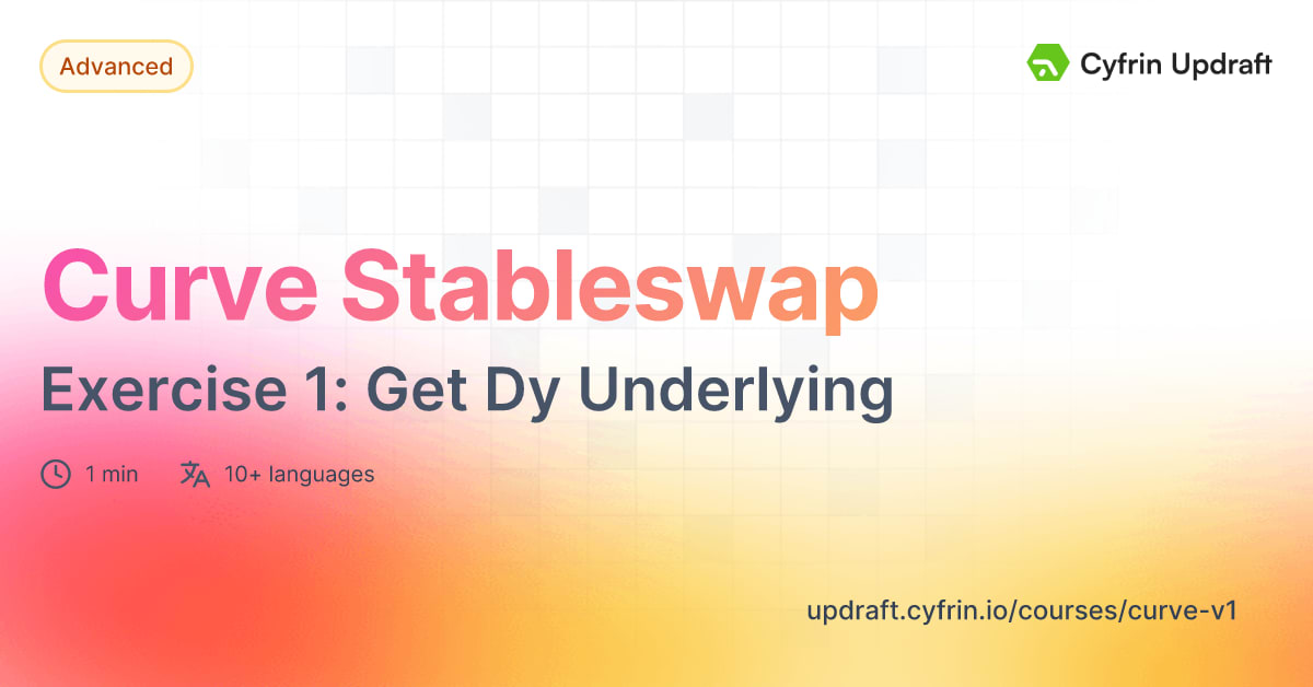 Video: Swap - Exercise 1: Get Dy Underlying - Curve Stableswap