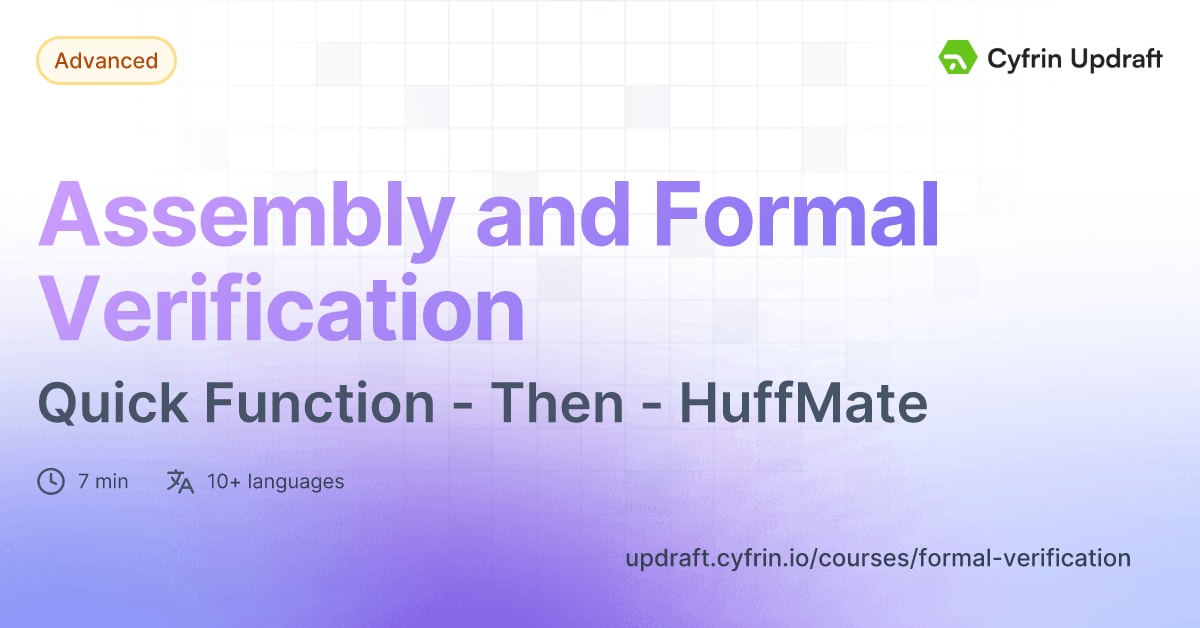 Video: Horse Store - Quick Function - Then - HuffMate - Assembly and Formal Verification