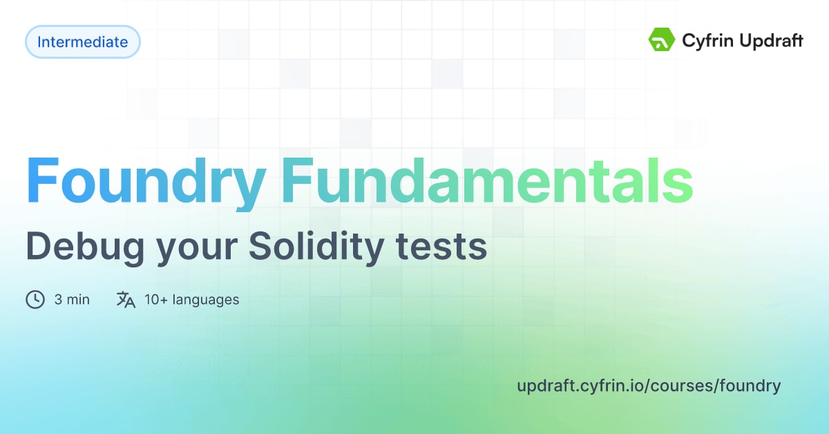 Video Foundry Fund Me Debug Your Solidity Tests Foundry Fundamentals