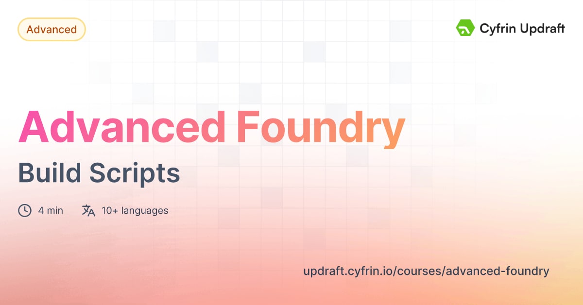 Video: Cross Chain Rebase Token - Build Scripts - Advanced Foundry