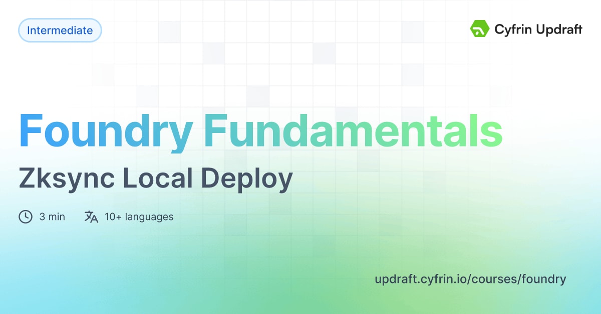 Video: Foundry Simple Storage - Zksync Local Deploy - Foundry Fundamentals