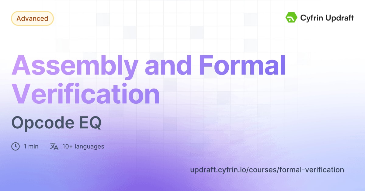 Video: Horse Store - Opcode EQ - Assembly and Formal Verification