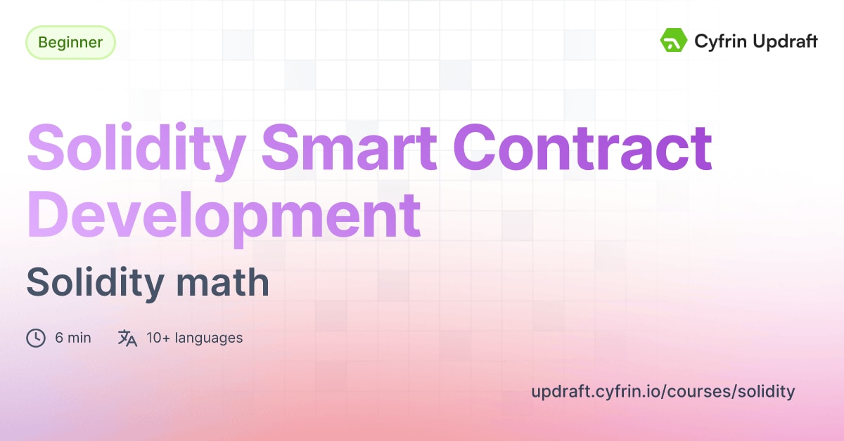 Solidity Smart Contract Development - Solidity math