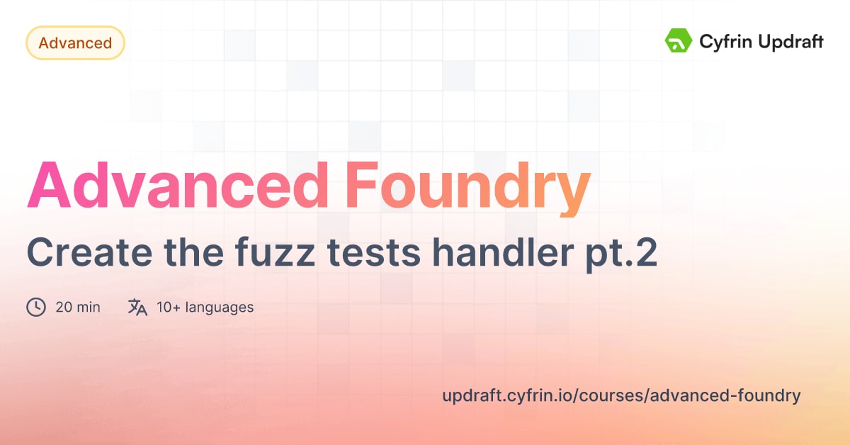Video: Develop a DeFi Protocol - Create the fuzz tests handler pt.2 ...