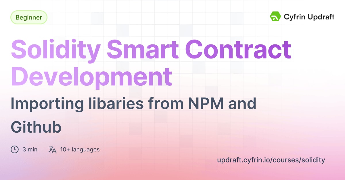 Video: Fund Me - Importing libaries from NPM and Github - Solidity Smart Contract Development