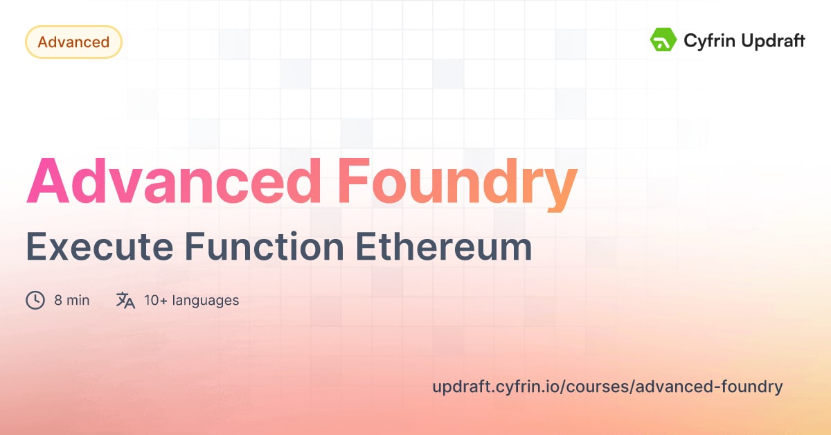 Video: Account Abstraction - Execute Function Ethereum - Advanced Foundry