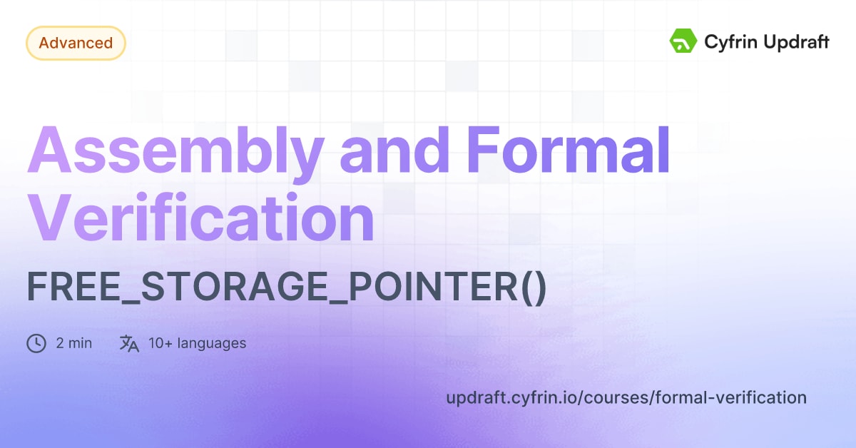 Assembly and Formal Verification - FREE_STORAGE_POINTER()