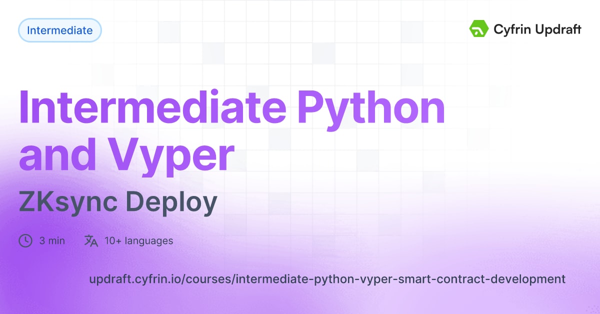 Video: Mox Favs - ZKsync Deploy - Intermediate Python and Vyper