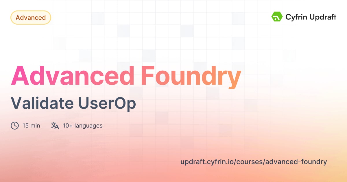 Video: Account Abstraction - Validate UserOp - Advanced Foundry