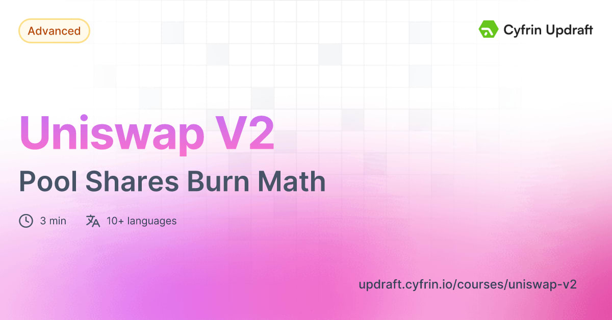 Video: Add Liquidity - Pool Shares Burn Math - Uniswap V2