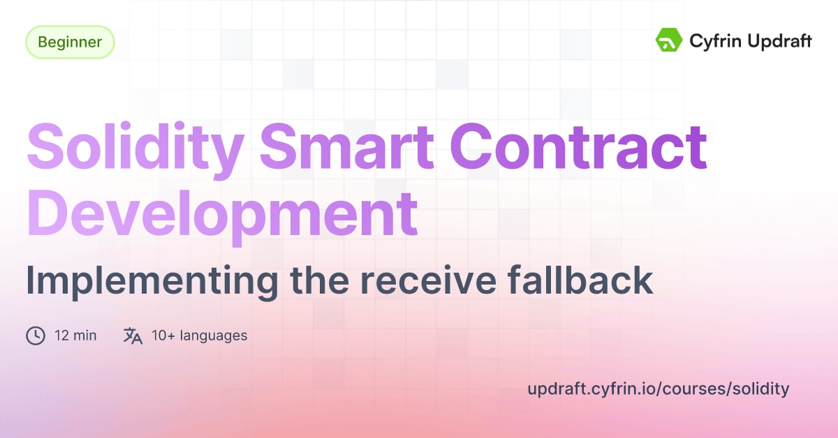 Video - Fund Me - Implementing the receive fallback - Solidity Smart Contract Development