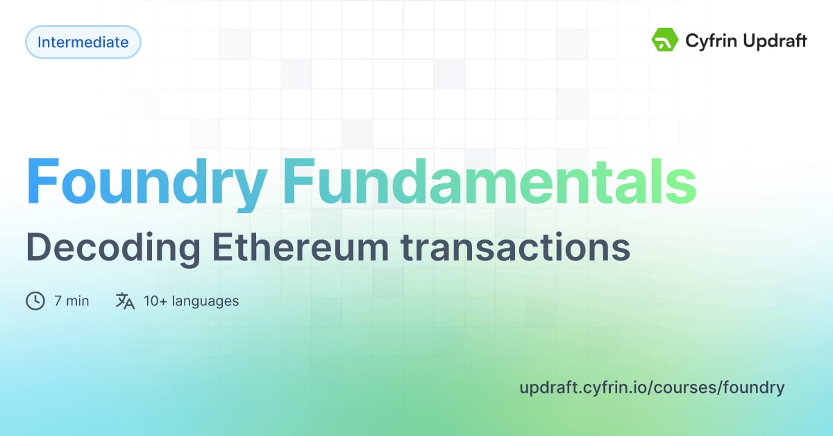 Video: Fund Me Frontend - Decoding Ethereum transactions - Foundry Fundamentals