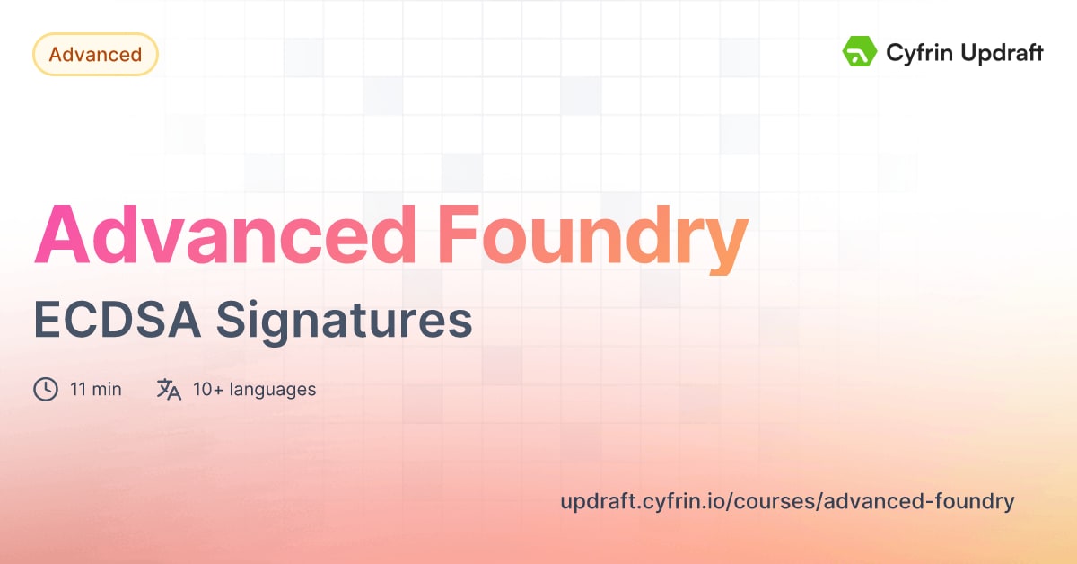 Video: Airdrop and Signatures - ECDSA Signatures - Advanced Foundry