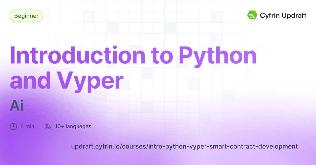 Introduction to Python and Vyper - Ai
