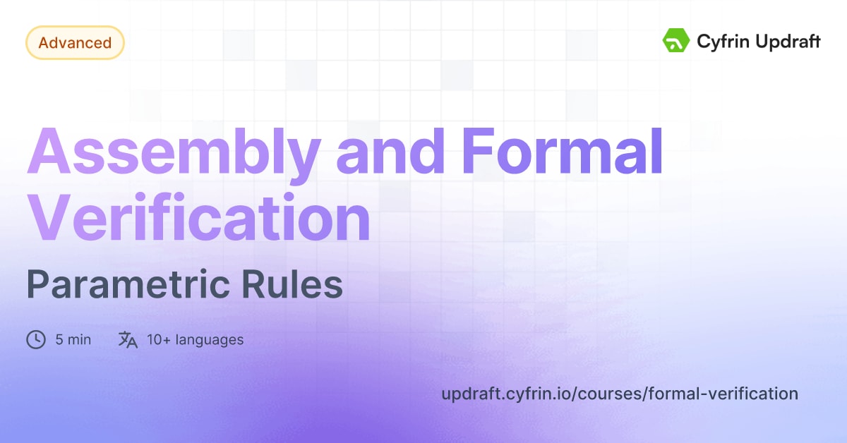 Video: Gas Bad NFT Marketplace - Parametric Rules - Assembly and Formal Verification