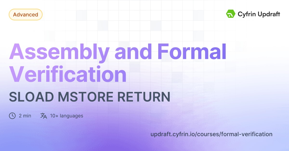 Video: Horse Store - SLOAD MSTORE RETURN - Assembly and Formal Verification