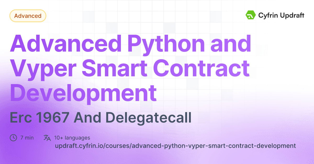 Video: Moccasin Upgrades - Erc 1967 And Delegatecall - Advanced Python and Vyper Smart Contract ...