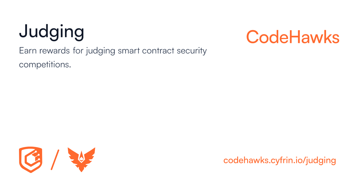 Cyfrin CodeHawks | Judging Dashboard