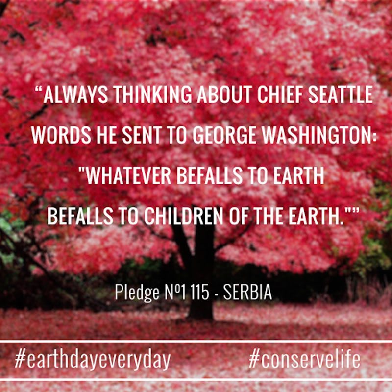 Honoring Chief Seattle with Pledge 11159 - Serbia Earth Day