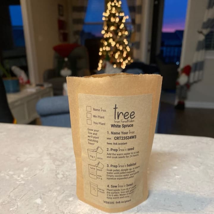 Merry Christmas Greeting Card - Crib - Tree Gift