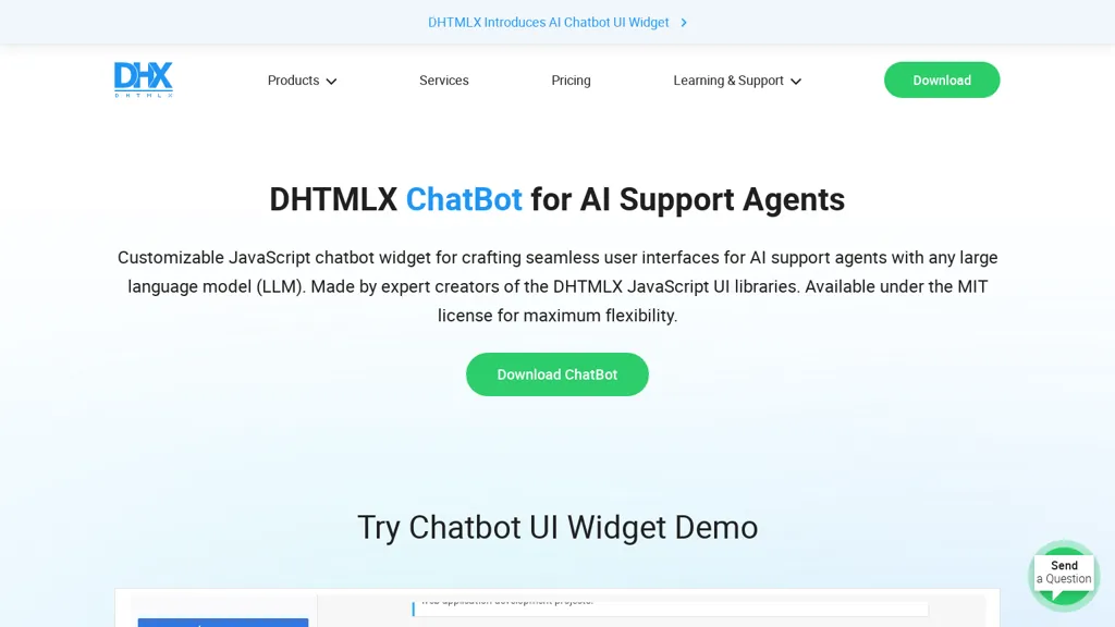 DHTMLX Chatbot - AI Tool Review & Pricing | AI Tools Directory