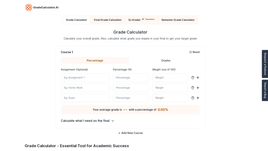 Grade Calculator Ai Ai Tool Review Pricing Ai Tools Directory