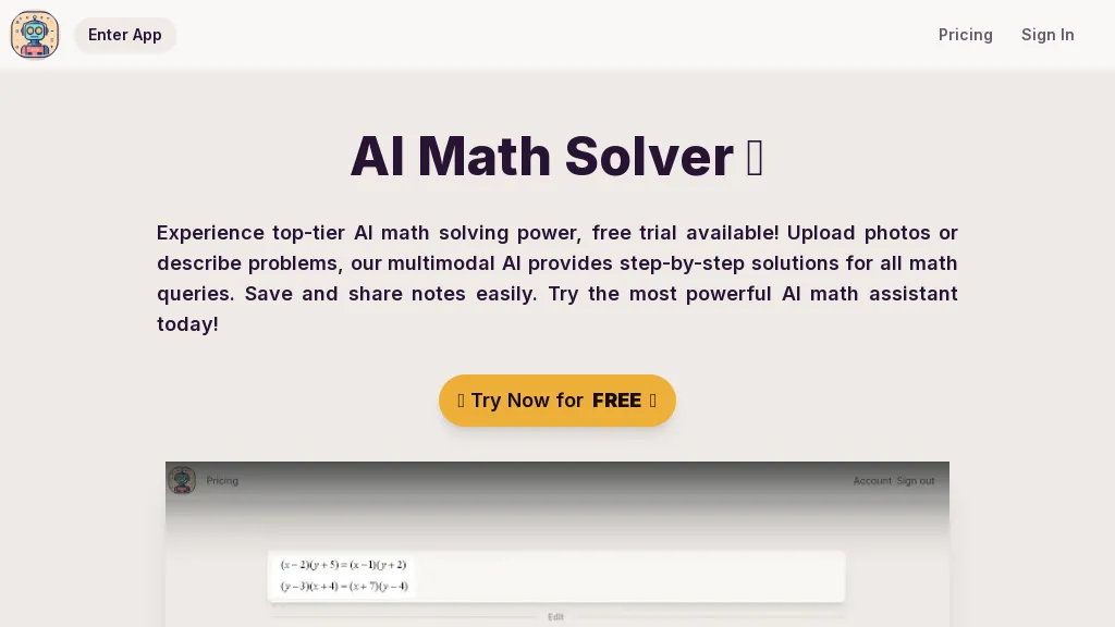 AI math solver - AI Tool Review & Pricing | AI Tools Directory
