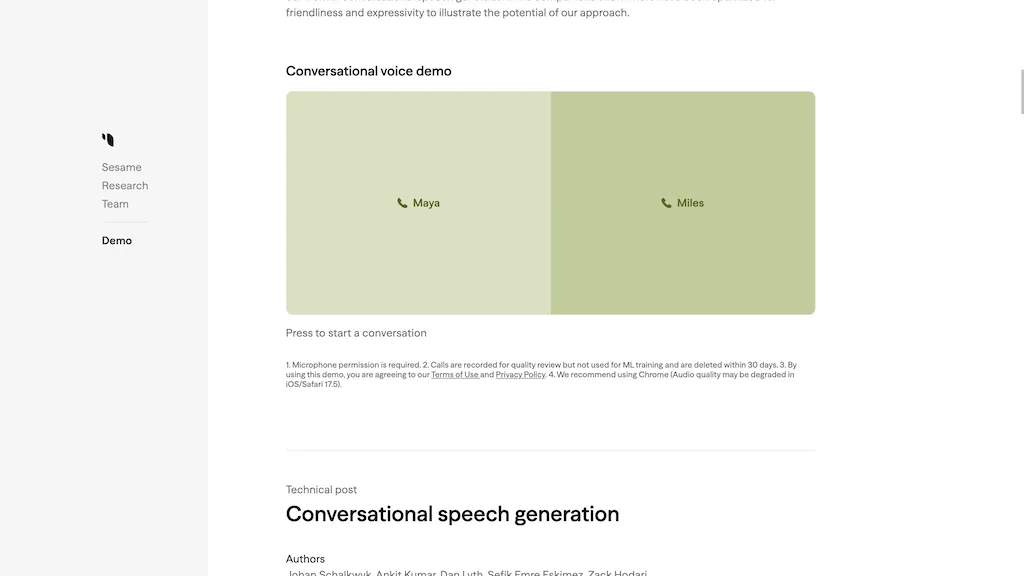 Sesame AI - AI Tool Review & Pricing | AI Tools Directory