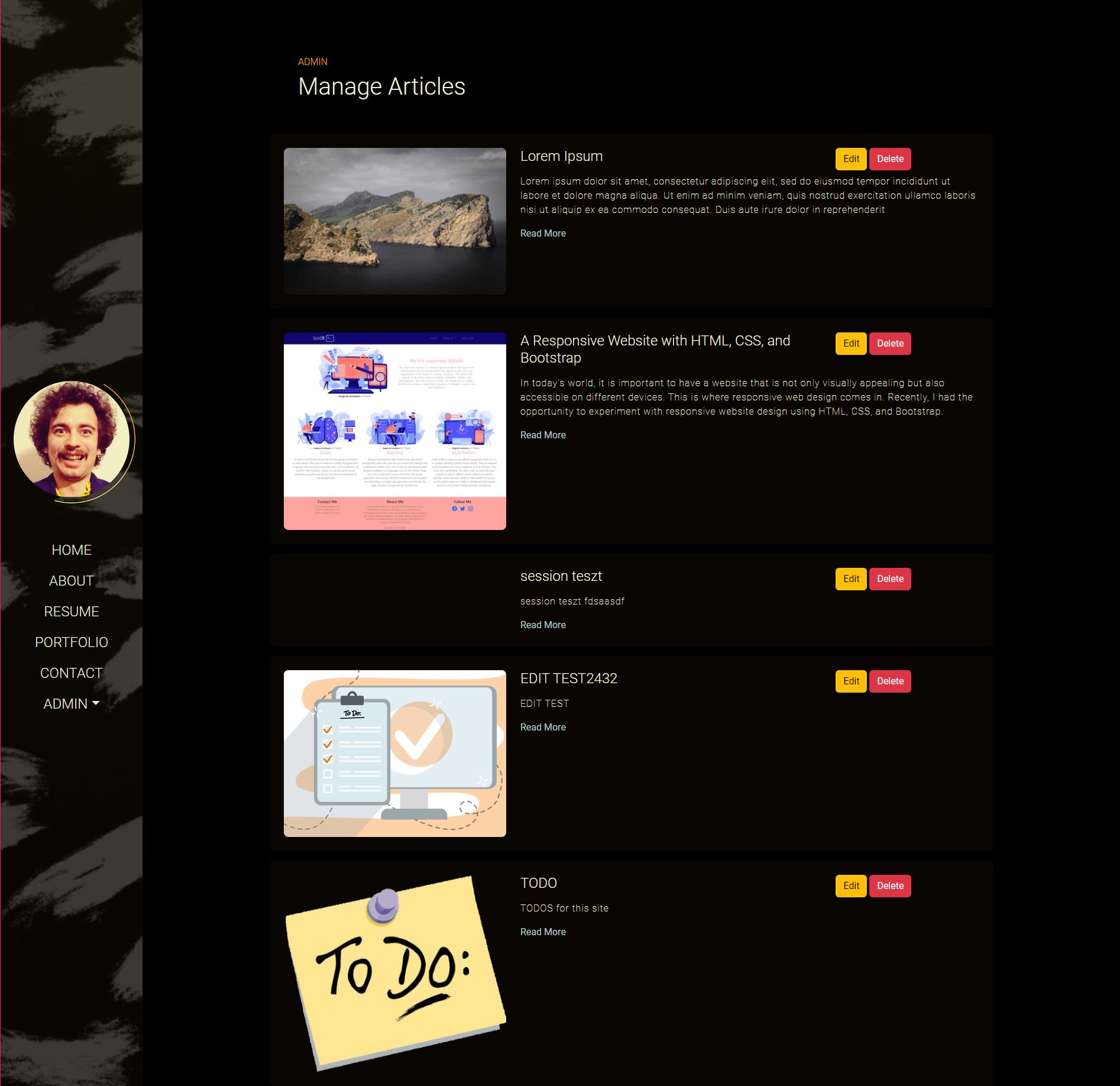 My Personal website with CMS