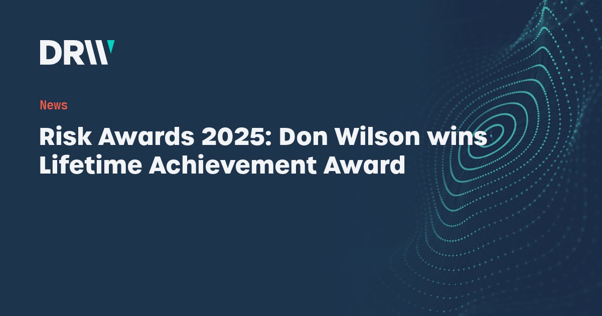 Risk Awards 2025: Don Wilson wins Lifetime Achievement Award | DRW