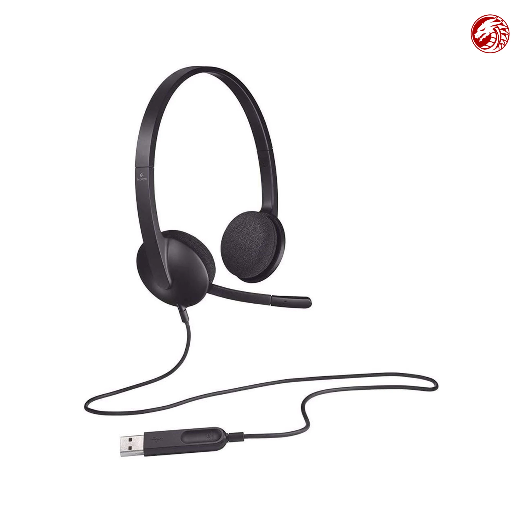 Logitech H340 USB Stereo Computer Headset Noise Cancellation For PC And ...