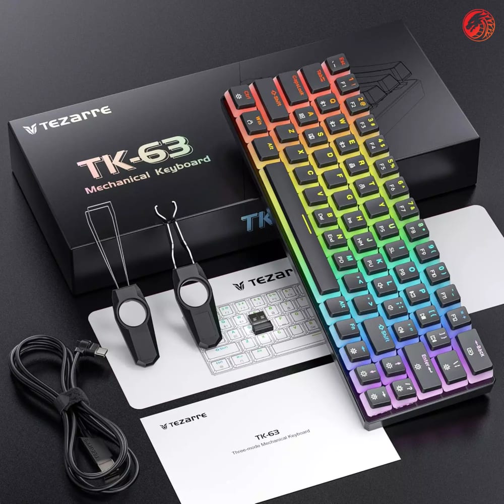 Tezarre TK63 3 Mode Wireless - Bluetooth - Wired RGB Keyboard - Hot ...
