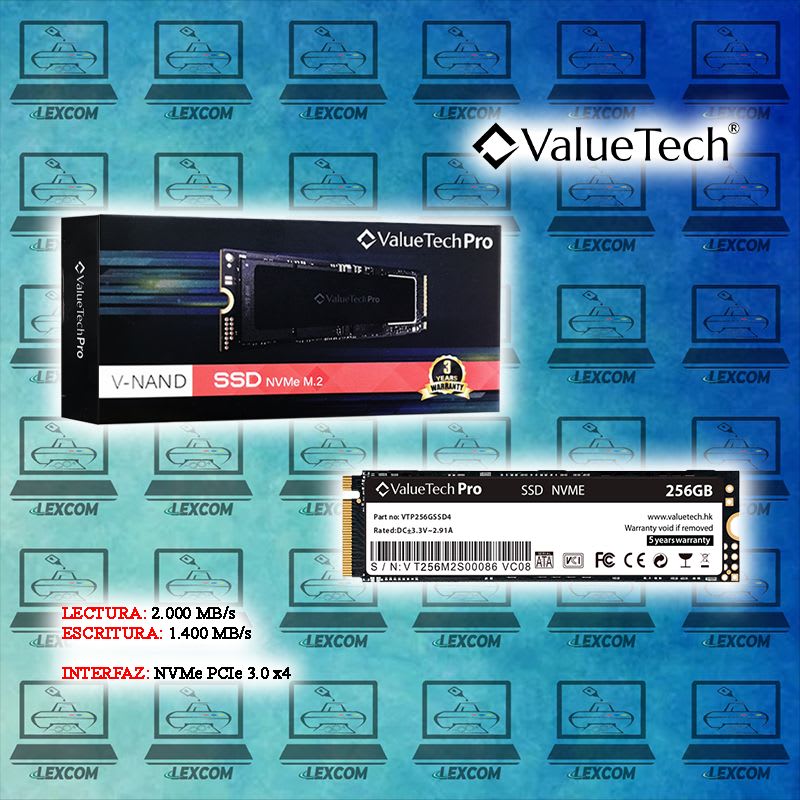 LEXCOM - SSD M.2 256GB VALUETECH PRO