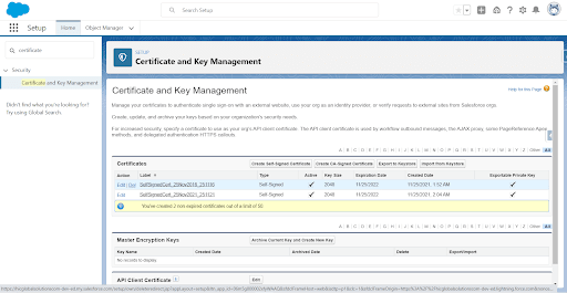 Salesforce expired certificate renew/delete: step by step