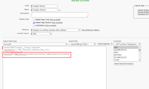 Fetch child record using Conga Queries in a form in Salesforce