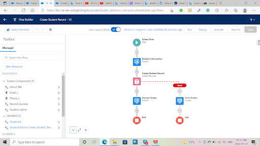 How to Create a Screen Flow in Salesforce to display the Input screens for creating Records
