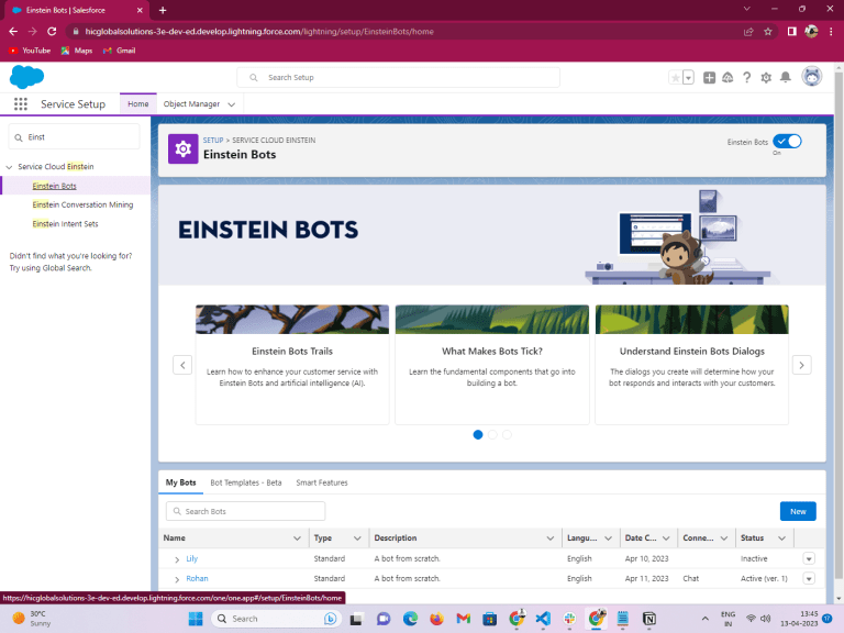 How to create an Einstein Chatbot Salesforce - HIC Global Solutions