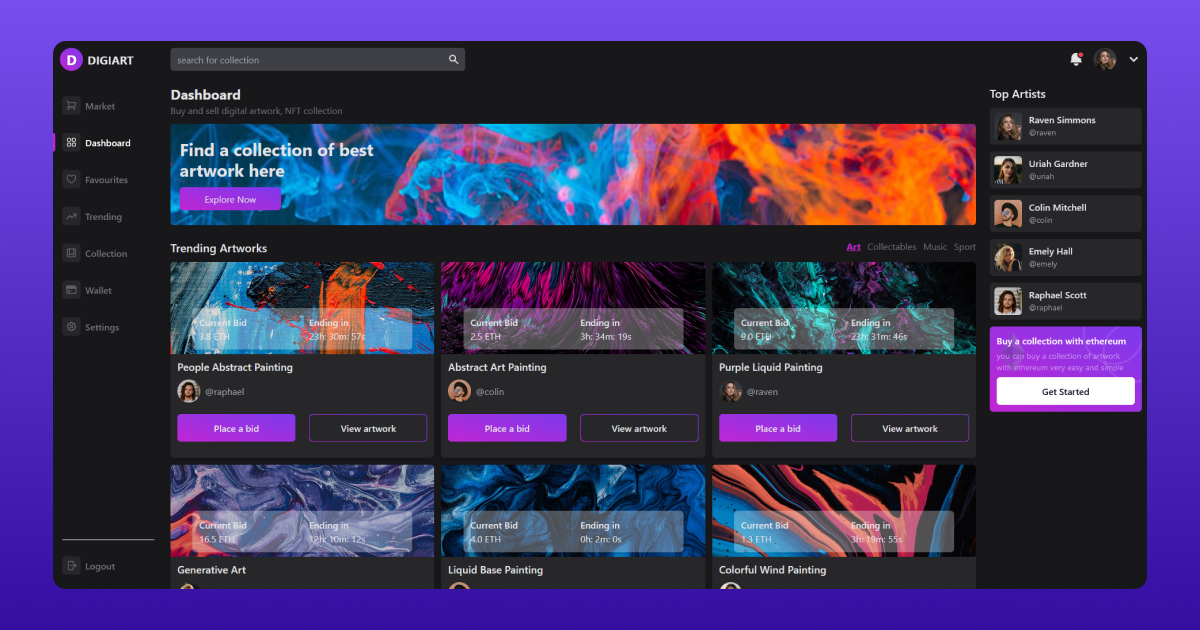 GitHub - dilums/nft-dashboard: Dashboard for a NFT marketplace