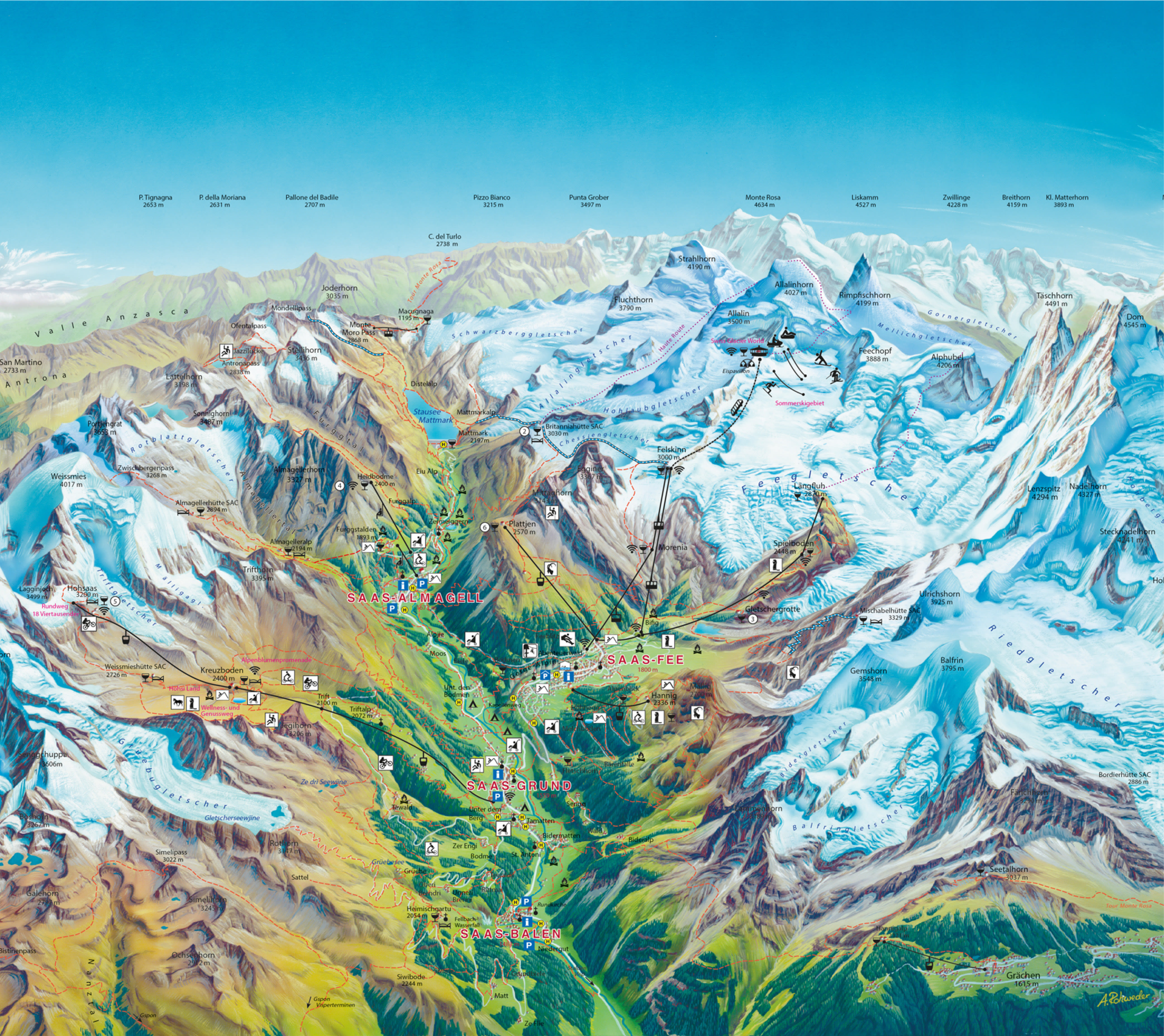 Skifahren, Wellness & Wandern – Saas-Fee/Saastal, Schweiz